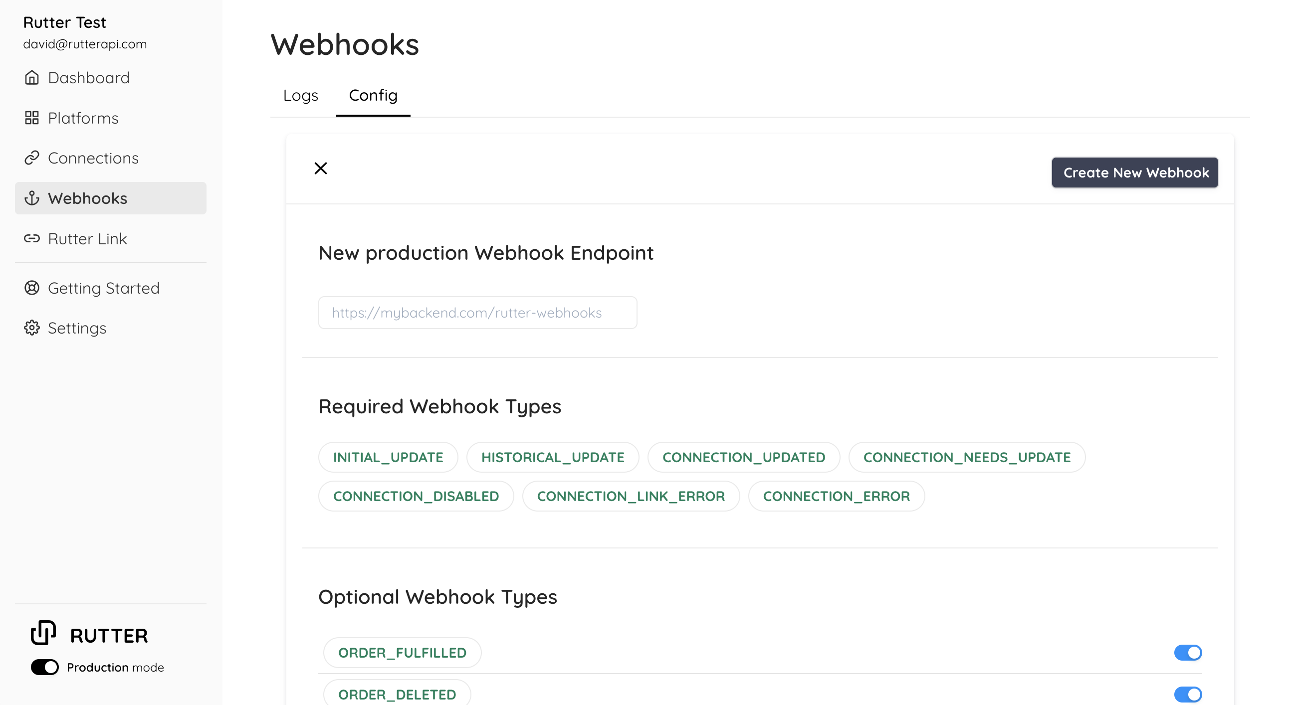 Rutter Webhooks Dashboard 2.0 | Rutter Blog